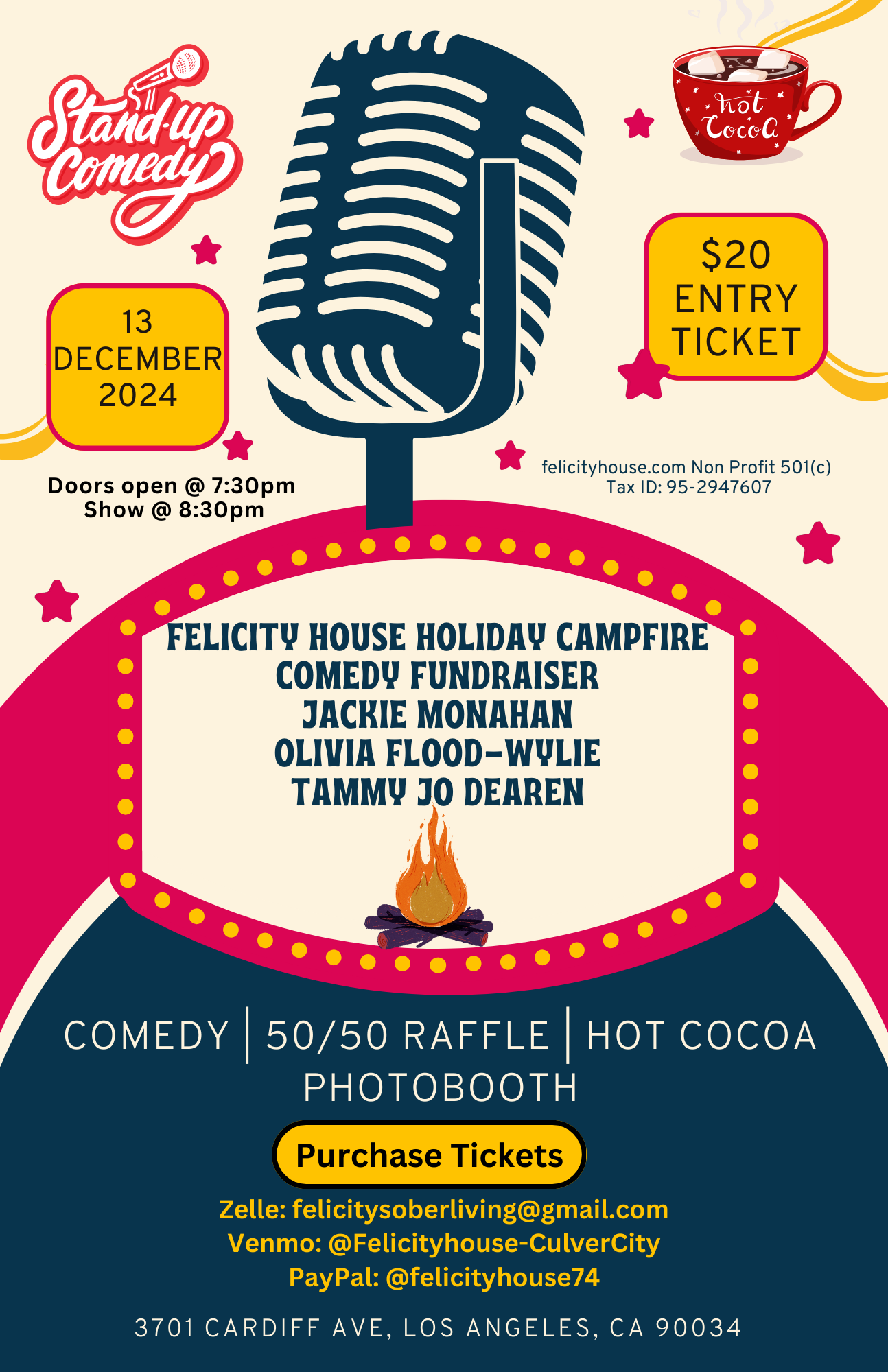 Felicity Holiday Campfire Comedy Fundraiser - Felicity House